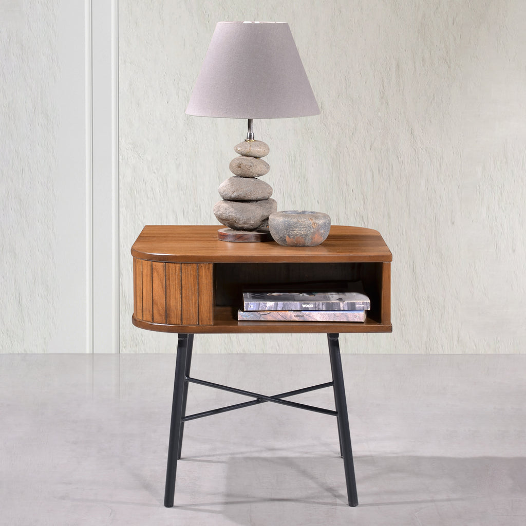 Criterion Albany End Table 500mm Semi-Assembled, Powder Coated Steel L ...