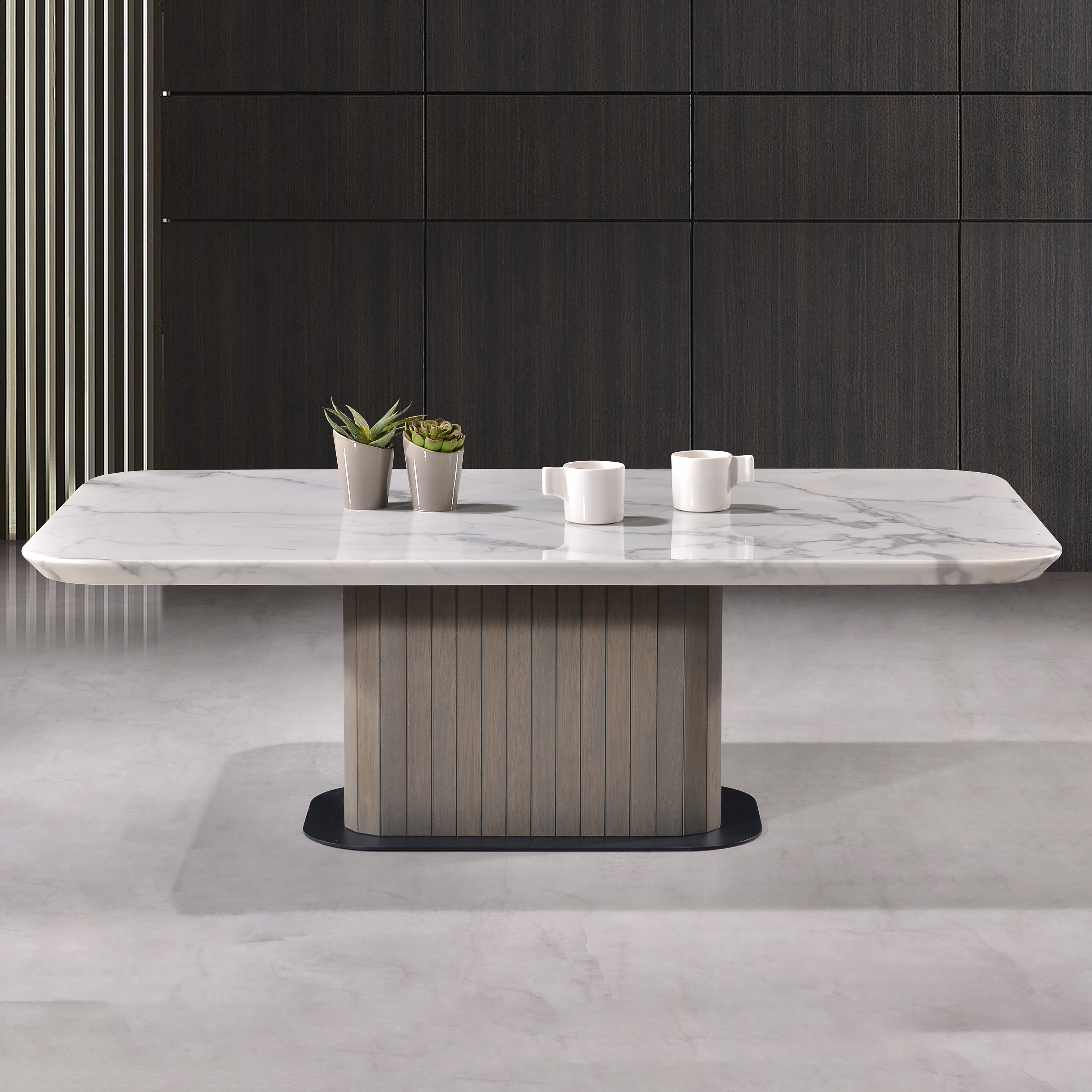Criterion Eucla Coffee Table 1200mm 20mm Laminated Marble Top KSK Slat ...