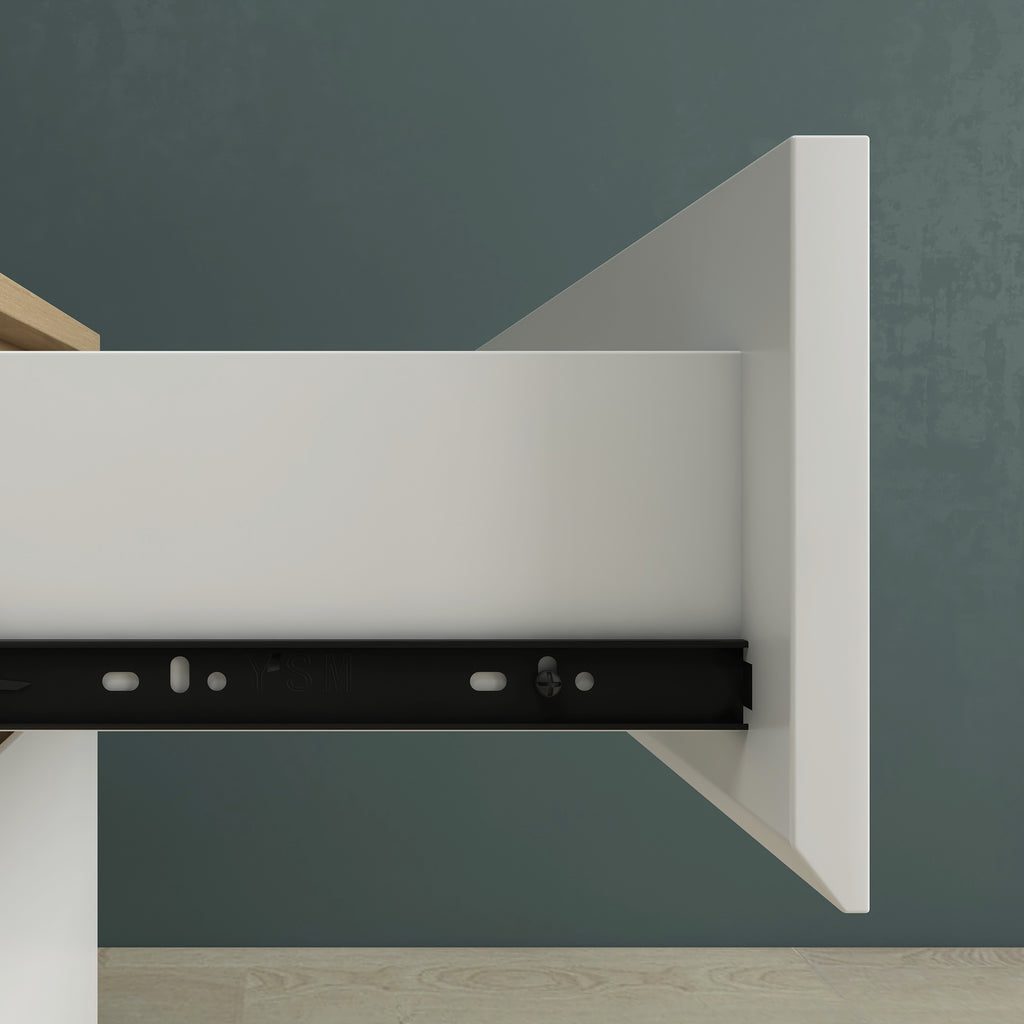 Criterion Lucy Desk 1400mm Oak White Left Hand Storage – Criterion.com.au