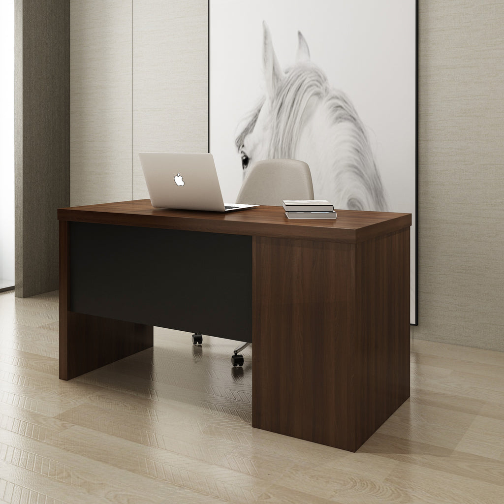 Criterion Lucy Desk 1400mm Walnut Grey Left Hand Storage – Criterion.com.au