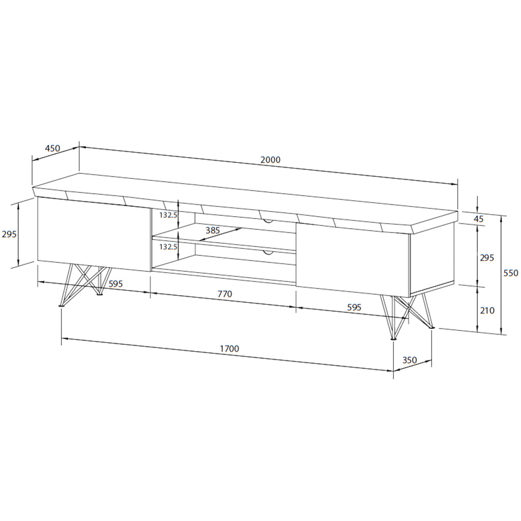 Criterion Onslow Entertainment Unit, TV Cabinet 2000mm Semi-Assembled ...