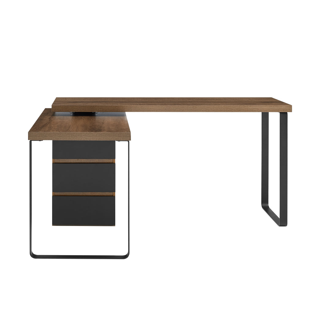 Criterion Vibe Desk Adjustable Return/Desk 1500mm Dark Oak Black ...