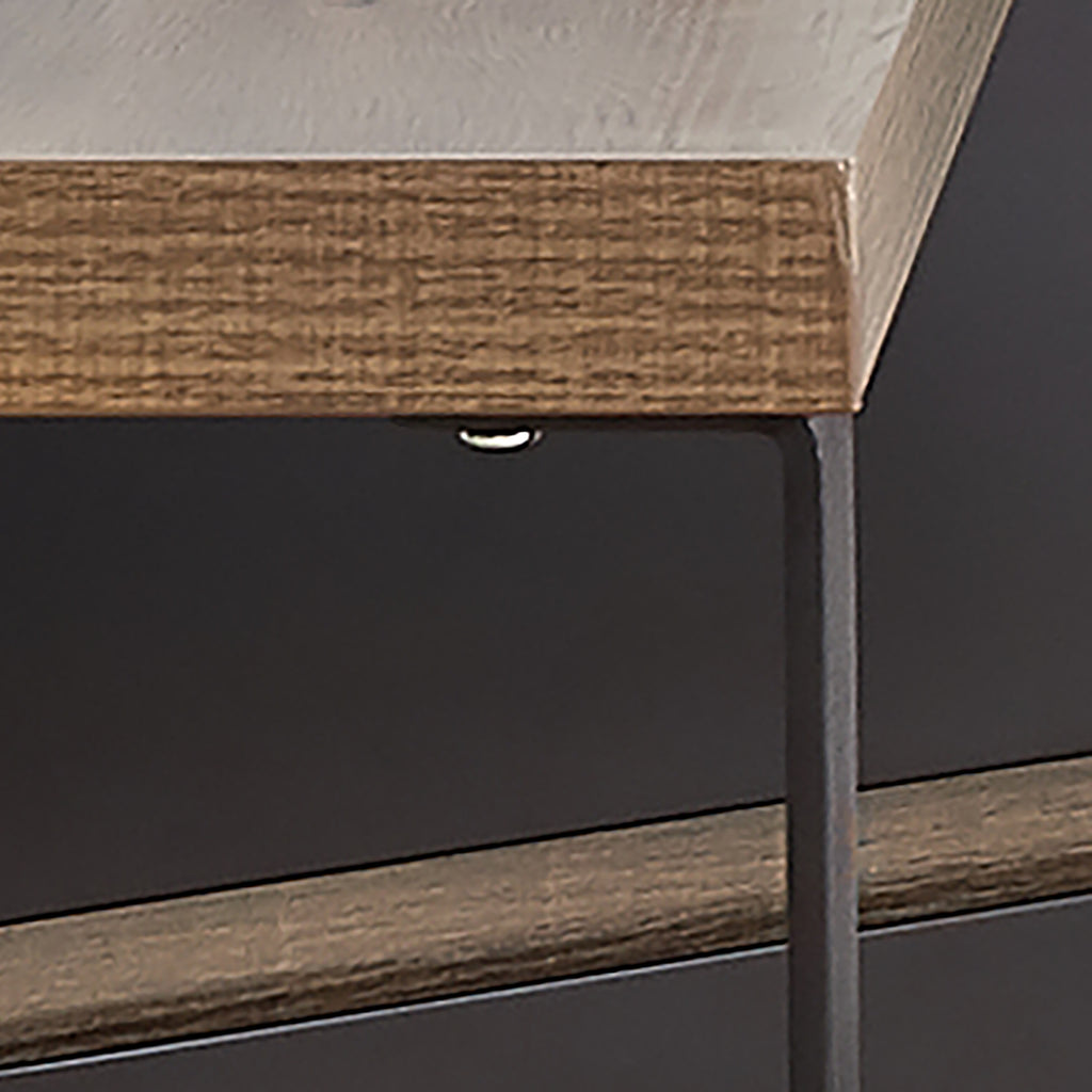 Criterion Vibe Desk Adjustable Return/Desk 1500mm Dark Oak Black ...